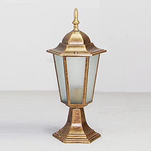 Retro Post Light Aluminum Garden Pillar Lamp Outdoor Lighting Column Lamp Waterproof IP65 Street Light Glass Lantern Gate Stigma Light Courtyard Landscape Light Fence Lawn Porch Deck Garage