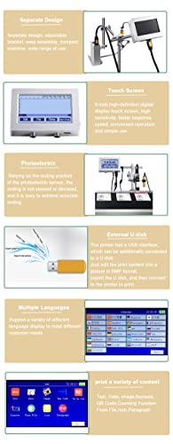 Online Inkjet Printer 5inch Touch Screen Automatic Code Printing Machine Print Logo QR Code Barcode for Assembly Line (12.7mm)