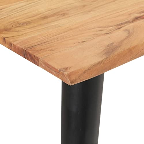 YPWRENH Cocktail Table Farmhouse End Tables Dining Table with Live Edges 55.1"x23.6"x29.5" Solid Acacia Wood for Dining Room, Kitchen or Living Room