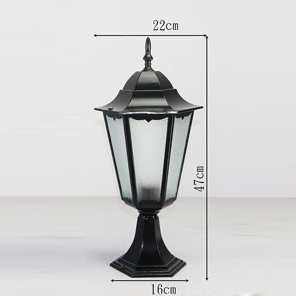 Retro Post Light Aluminum Garden Pillar Lamp Outdoor Lighting Column Lamp Waterproof IP65 Street Light Glass Lantern Gate Stigma Light Courtyard Landscape Light Fence Lawn Porch Deck Garage