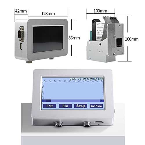 Online Inkjet Printer 5inch Touch Screen Automatic Code Printing Machine Print Logo QR Code Barcode for Assembly Line (12.7mm)