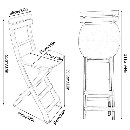 Folding Bar Stool, Counter Height Stool, Dining Chair with Backrest and Footrest, Bamboo, Foldable Outdoor Leisure Chair for Home Kitchen(Green)