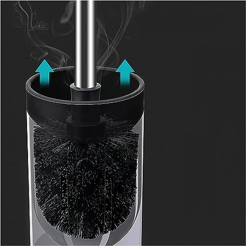 Plastic Toilet Bowl Brush Stainless Steel Long Handle Toilet Brush Wall Mounted Toilet Cleaner Brush with Stand Easy Install