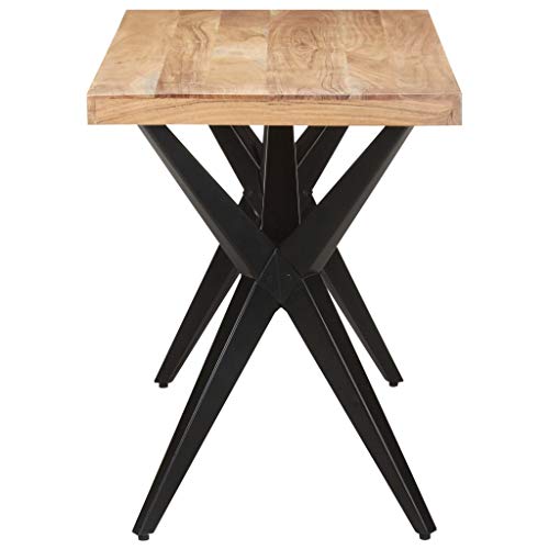 ULUYYUC Dining Table 47.2"x23.6"x29.9" Solid Acacia Wood,Office Desks Party Table Kitchen Tables Kitchen Furniture Outdoor Table for Living Room, Kitchen, Backyard, Wedding,Office