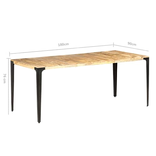 Kitchen Table Industrial Design Dining Room Table Modern Multifuntional Desk for Living Room Home Office,Dining Table 70.9"x35.4"x29.9" Solid Mango Wood