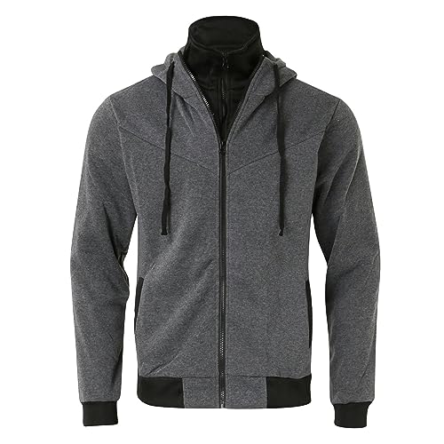 Trendy Hoodies Grey Sweatshirt Oversized Shirt Pull Over Hoodie for Men's Pullover Sweater Blank Hoodie Skull Hoodie Y2K Hoodie Zip Up Couples Matching Hoodies Y2K Sweatshirt Dark Gray XXL