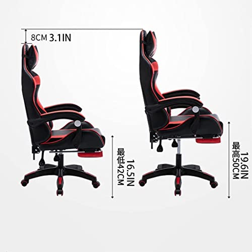 Comfort Office Chair Office Chair Ergonomic Desk Chair Height Adjustable Computer Chair Comfortable Armrest Gaming Chair Home Executive Chairs Firm Seat Cushion (Black+White)