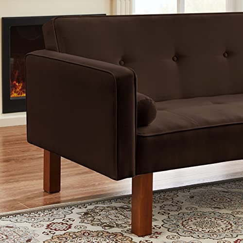 Convertible 3 in1 Loveseat Sofa Futon Couch Sleeper Pullout Chaise Lounge Recliner Chair Reversible Folding Daybed Guest Bed,2-Seat Sofá,Adjustable Back,600lb Capacity