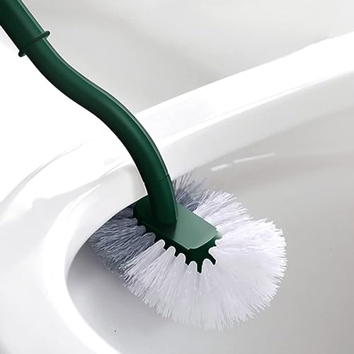 SAAKO 2 in 1 Toilet Bowl Brush Plastic Toilet Brush Creative Clear Holder Toilet Cleaner Brush Bathroom Decor Accessories