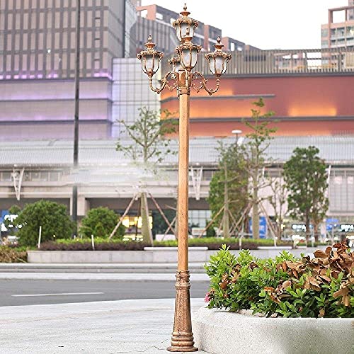 High Pole Street Lamp 5-Lights Outdoor Pillar Post Lantern IP55 Waterproof Rainproof Landscape Lighting Retro Post Light Driveway Pathway Aluminum Column Lamp