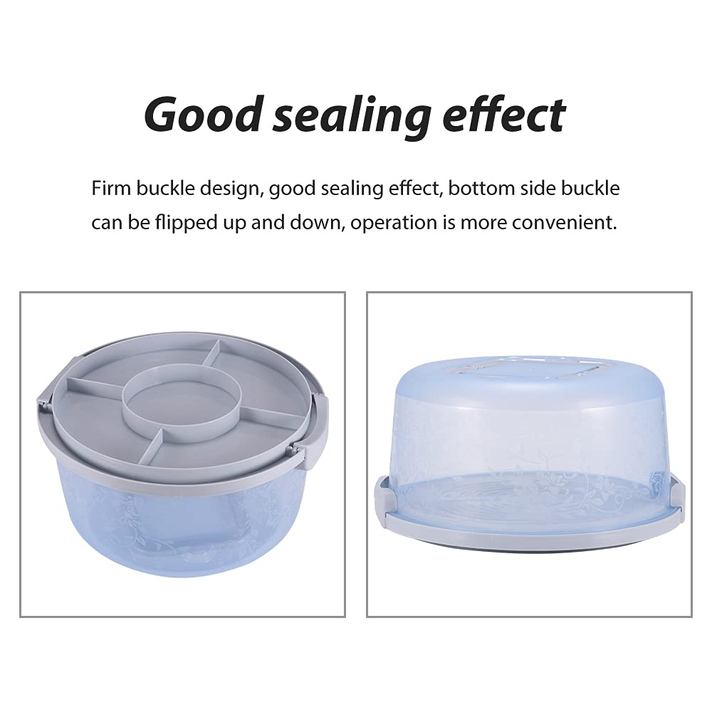 ALLOMN Cake Carrier Stand, Round Holder Storage with Lid and Handle for Transport Storage Container Tray Cake Cover Stand, Cupcake Containers Keeper Kitchen Cooking Box, for Cakes 6-10 Inch