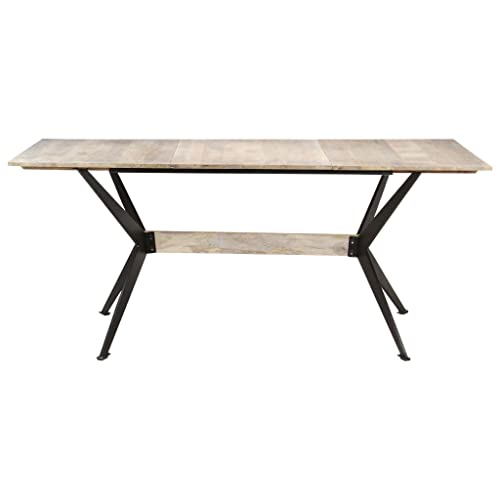 ULUYYUC Dining Table 70.9"x35.4"x29.9" Solid Mango Wood,Multifunctional Party Table Kitchen Tables Living Room Furniture Outdoor Table for Living Room, Kitchen, Backyard, Wedding