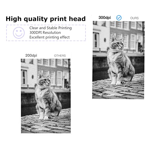 Rano RANO Paperang P2 Wireless Pocket Thermal Photo Printer, 300DPI HD Printer, Compatible with Android and iOS WHITE G-12