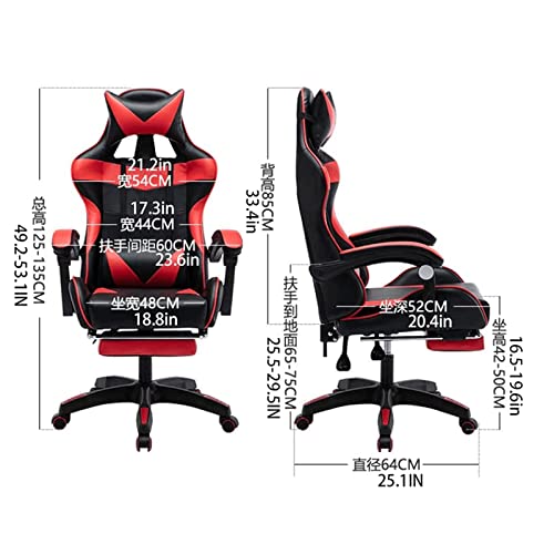Comfort Office Chair Office Chair Ergonomic Desk Chair Height Adjustable Computer Chair Comfortable Armrest Gaming Chair Home Executive Chairs Firm Seat Cushion (Black+White)