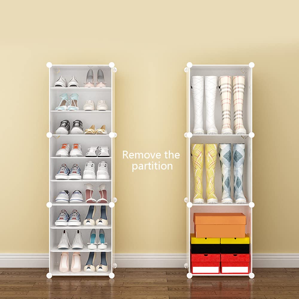 12 Pack Shoe Storage Boxes for 72 Pairs Shoes, Stackable Clear Plastic Shoe Organizer Space Saving Shoe Display Containers with Clear Lids for Women/Men, White