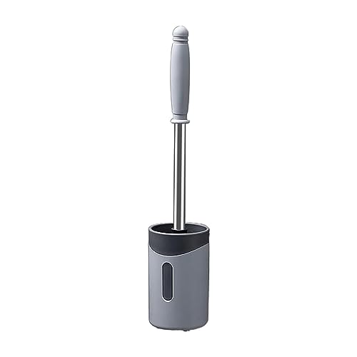 Plastic Toilet Bowl Brush Stainless Steel Long Handle Toilet Brush Wall Mounted Toilet Cleaner Brush with Stand Easy Install