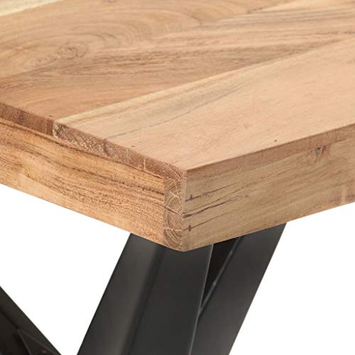 ULUYYUC Dining Table 47.2"x23.6"x29.9" Solid Acacia Wood,Office Desks Party Table Kitchen Tables Kitchen Furniture Outdoor Table for Living Room, Kitchen, Backyard, Wedding,Office