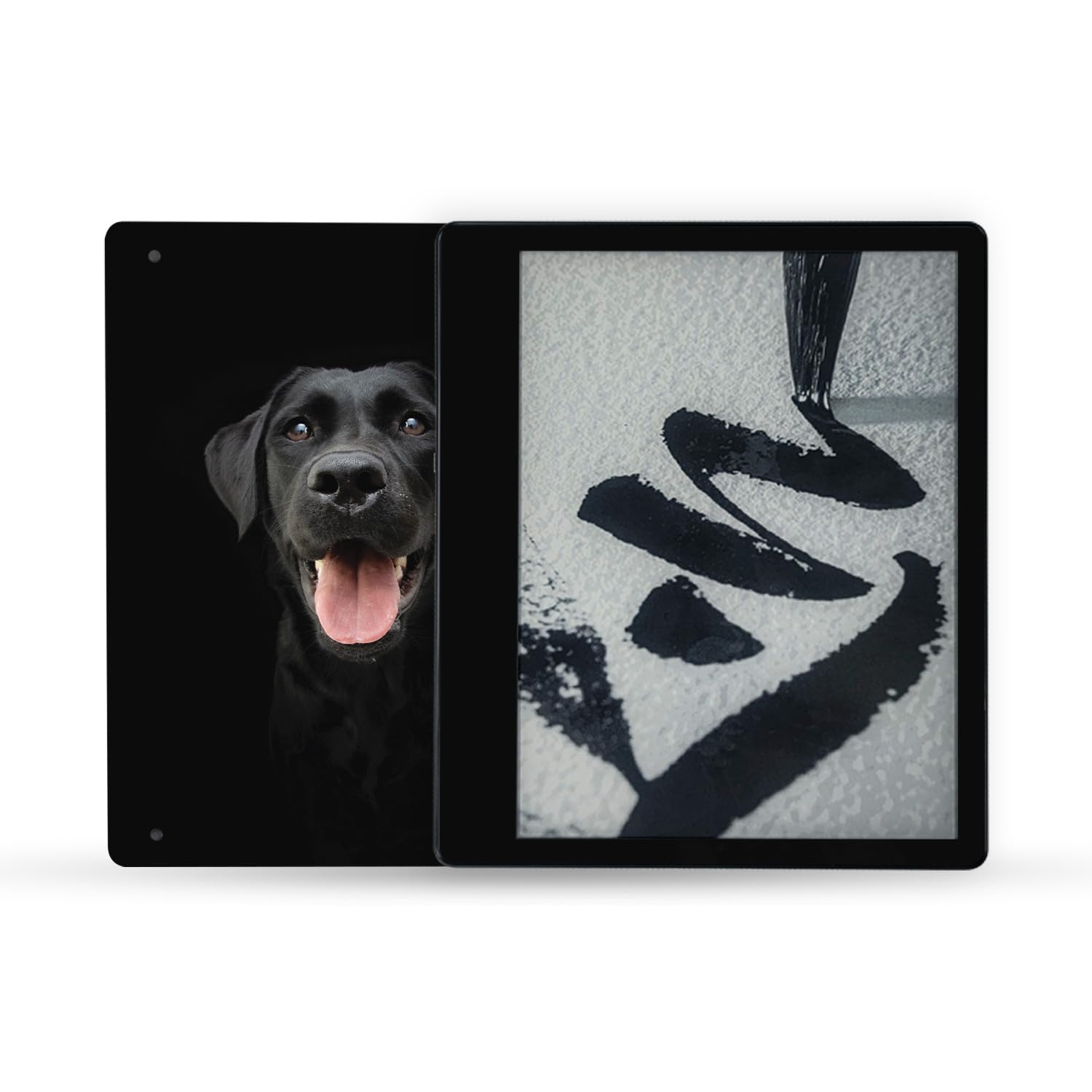 MightySkins Skin Compatible with Amazon Kindle Scribe (2022) Full Wrap - Black Lab | Protective, Durable, and Unique Vinyl Decal wrap Cover | Easy to Apply | Made in The USA