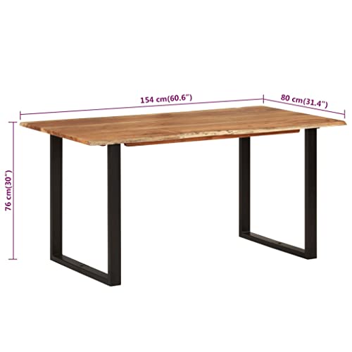 WHOPBXGAD Dining Table,Kitchen Tables, Wooden Dining Tables for Living Room, Dining Room, Bistro Tables,63"x31.5"x29.9" Solid Acacia Wood