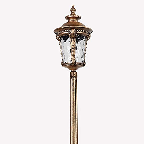 Classic Vintage Glass Lantern Column Lamp Lawn Lights Retro Outdoor Waterproof Aluminum Metal Patio Street Light Traditional Victoria Floor Post Lamp Garden Landscape Decor P