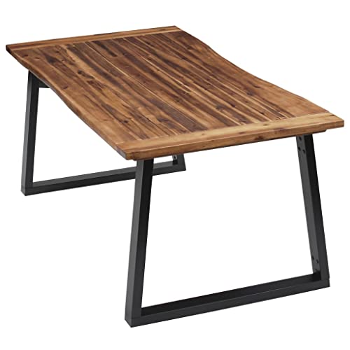 AJSEOYBS Kitchen Table Vintage Industrial Design Dining Room Table Multifuntional Desk for Living Room Home Office,Dining Table Solid Acacia Wood 70.9"x35.4"