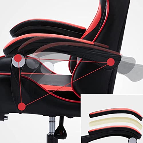Comfort Office Chair Office Chair Ergonomic Desk Chair Height Adjustable Computer Chair Comfortable Armrest Gaming Chair Home Executive Chairs Firm Seat Cushion (Black+White)