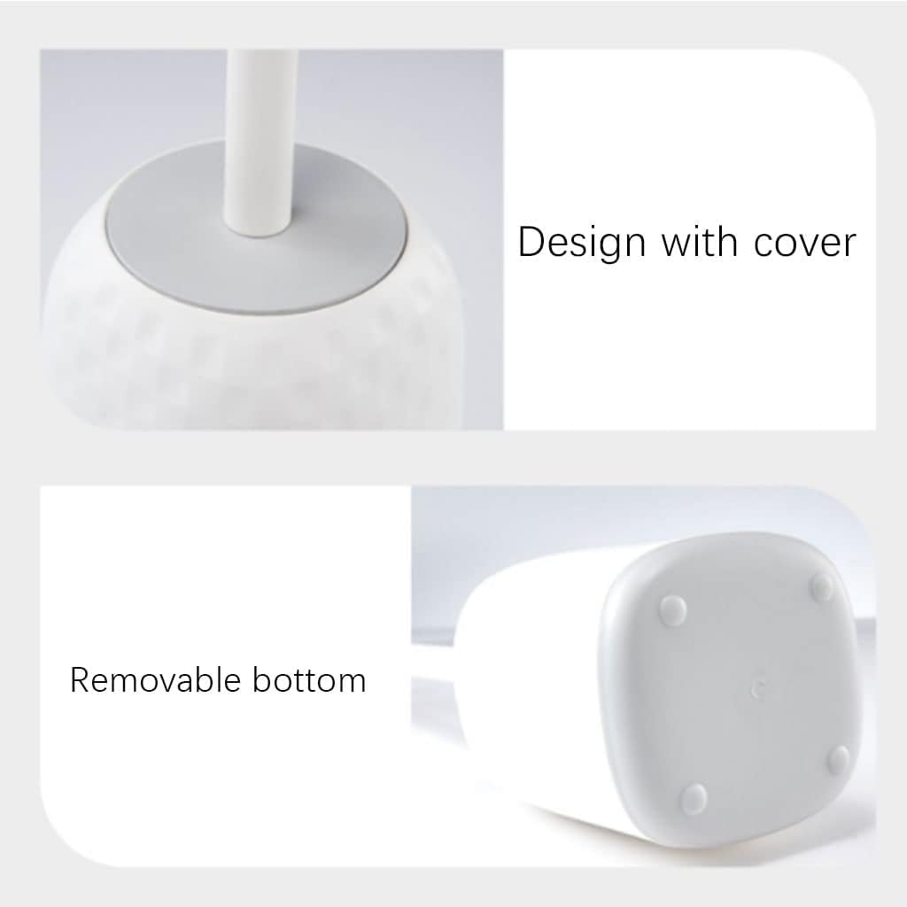 Creative Toilet Bowl Brush Floor Wall Mounted Toilet Brush Plastic Long Handle Domed Toilet Cleaner Brush with Holder Set