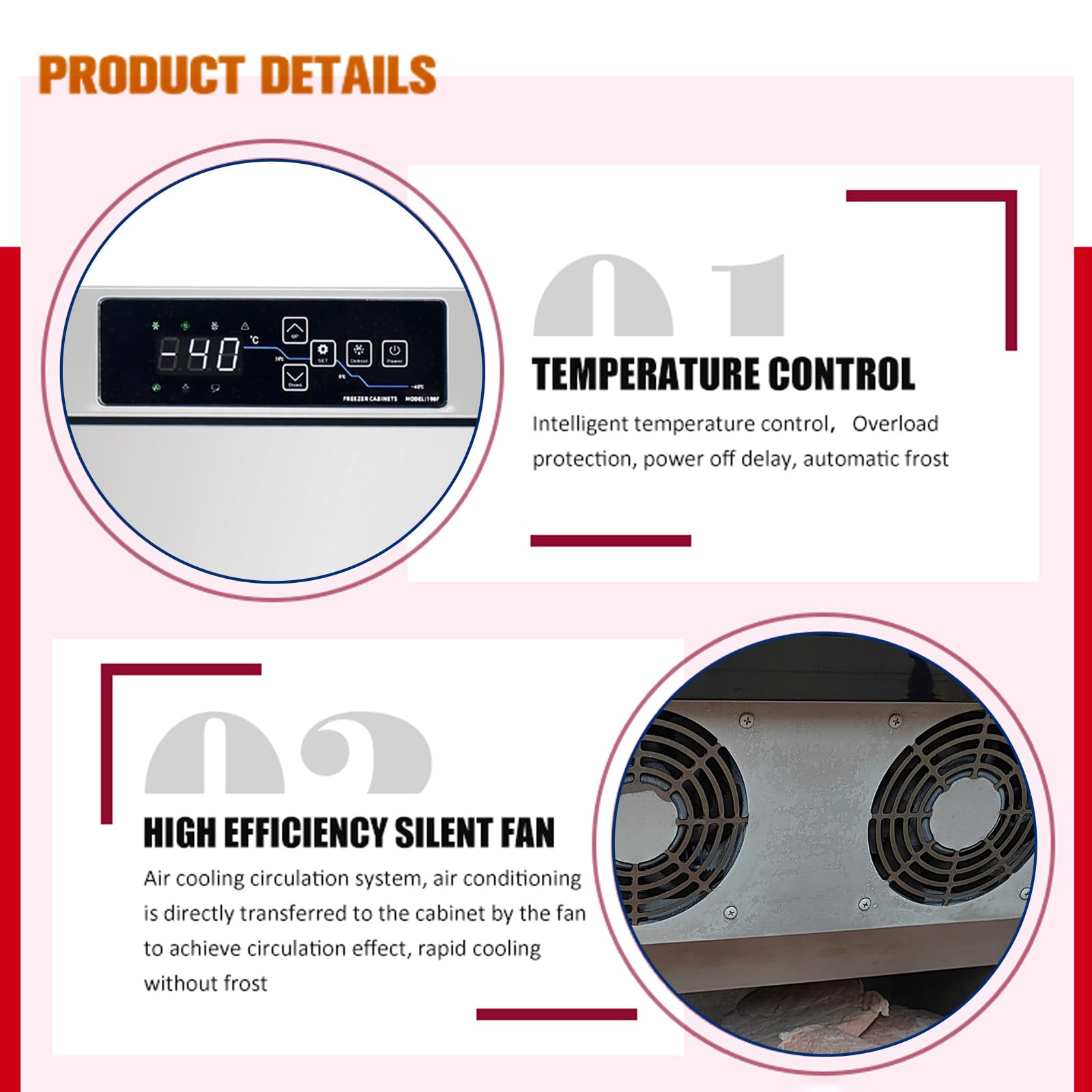 Kolice Commercial 32L Countertop Shock Freezing Blast Chiller & Freezer, Chest Freezer, Blast Freezer, Freezer Cabinets for ice cream, pastry, seafood, desserts, meat-Lowest Temperature -35C(-31°F)