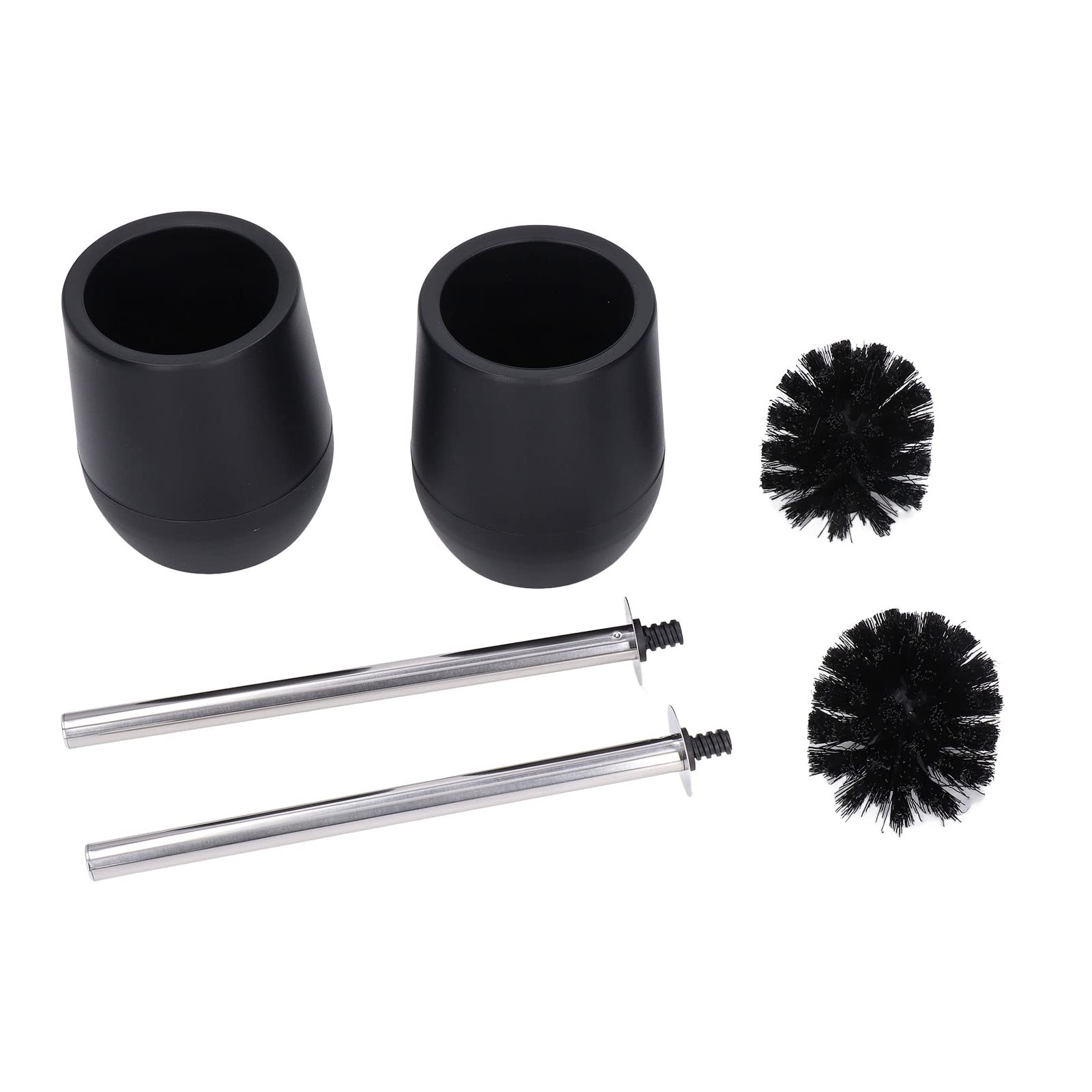 PerGar 2Pcs Toilet Brush, Robust Lockable Threads Toilet Bowl Brush and Holder, Efficient Safe Toilet Cleaner Brush for Deep Cleaning, Toilet Scrubber with Silicone Bristles, Durable Home Accessory
