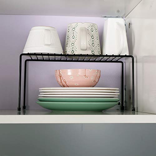 yaenoei Kitchen Shelves, Cabinet Organization Mini Storage Shelf, Black ,Set of 2