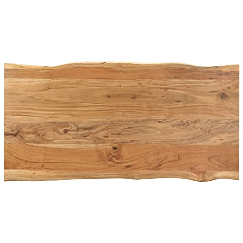 WHOPBXGAD Dining Table,Kitchen Tables, Wooden Dining Tables for Living Room, Dining Room, Bistro Tables,63"x31.5"x29.9" Solid Acacia Wood