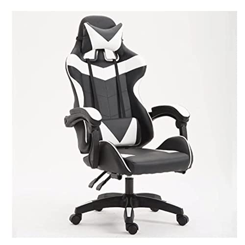 Comfort Office Chair Office Chair Ergonomic Desk Chair Height Adjustable Computer Chair Comfortable Armrest Gaming Chair Home Executive Chairs Firm Seat Cushion (Black+White)