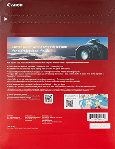 Canon LU-101 LTR(50) Luster Photo Paper Letter, 50 Sheets (LU-101 LTR)