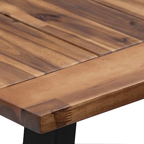 AJSEOYBS Kitchen Table Vintage Industrial Design Dining Room Table Multifuntional Desk for Living Room Home Office,Dining Table Solid Acacia Wood 70.9"x35.4"