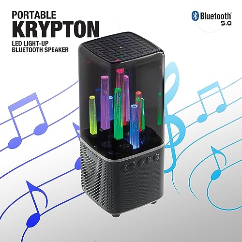 Audiolux Wireless Portable Bluetooth Speaker, Color Changing LED Light-Up MP3 Player, Clear Stereo Sound, Outdoor Surround Sound Streaming Device, Deep Bass, Rechargeable, TWS, USB Slot, Micro SD