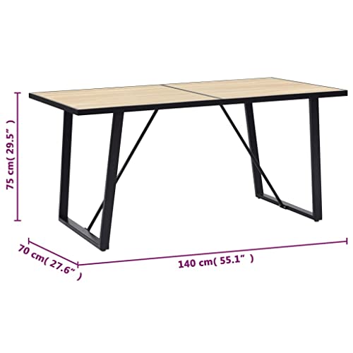WHOPBXGAD Dining Table,Restaurant bar Table, Industrial Restaurant Counter Suitable for Living Room, Dining Room, Bistro Table,Oak 55.1"x27.6"x29.5" MDF