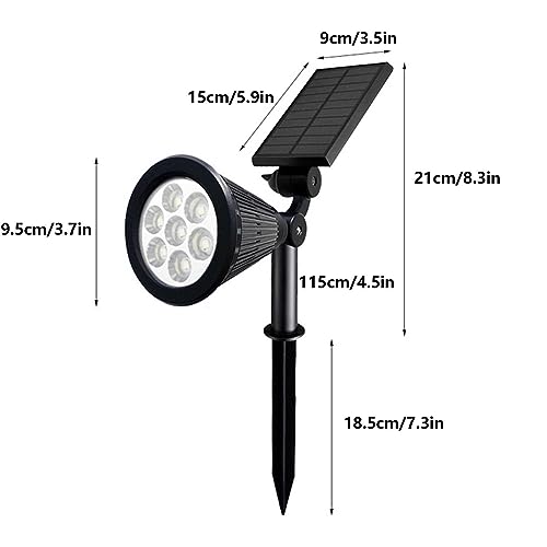 DIGBYS Solar Spotlights Outdoor Waterproof, 2-in-1 Outside Lights Landscape, Waterproof Security, with 3 Modes Solar Outdoor Spot Lights,2PcsWarmLight-7LED