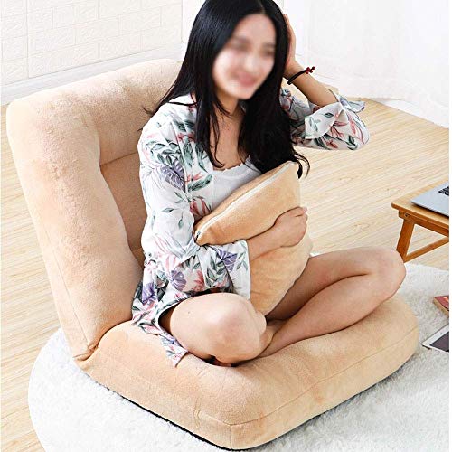 LLLY Adjustable Folding Lazy Floor Sofa Chair Stylish Couch Beds Lounge Chair with Pillow (Color : White-Patch Five-Pointed star4)