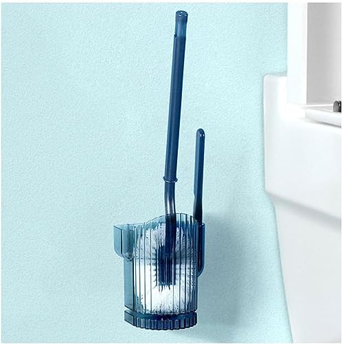 SAAKO 2 in 1 Toilet Bowl Brush Plastic Toilet Brush Creative Clear Holder Toilet Cleaner Brush Bathroom Decor Accessories