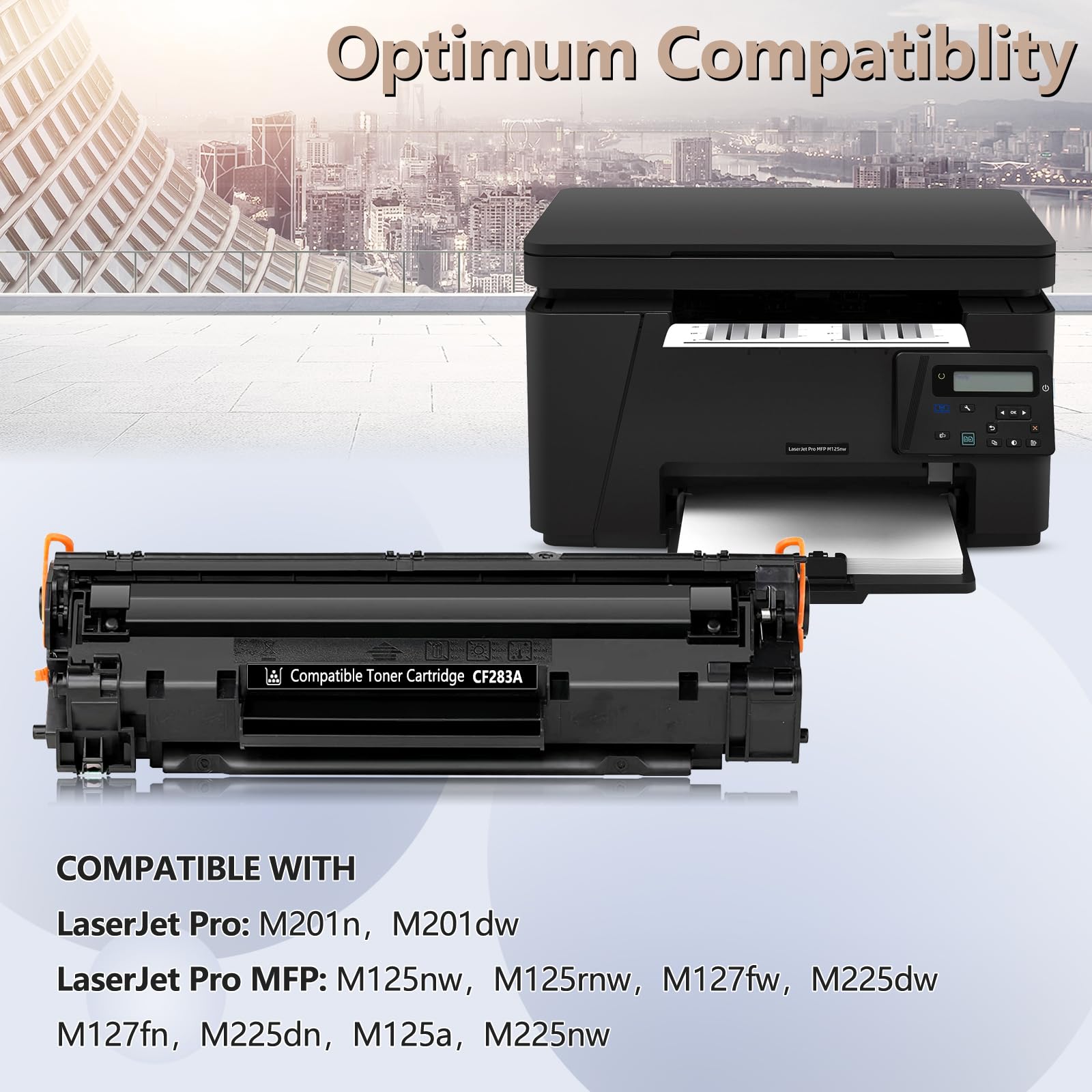 DrPrint CF283A Black Toner Cartridge Replacement for HP 83A 283A, Compatible with HP Laserjet Pro M201n M201dw MFP M125nw M127fw M225dw M125a