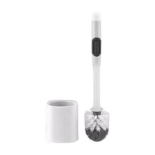 SAAKO Toilet Bowl Brush and Holder Set Home Toilet Brush Plastic Long Handle Hydraulic Toilet Cleaner Brush Bathroom Cleaning
