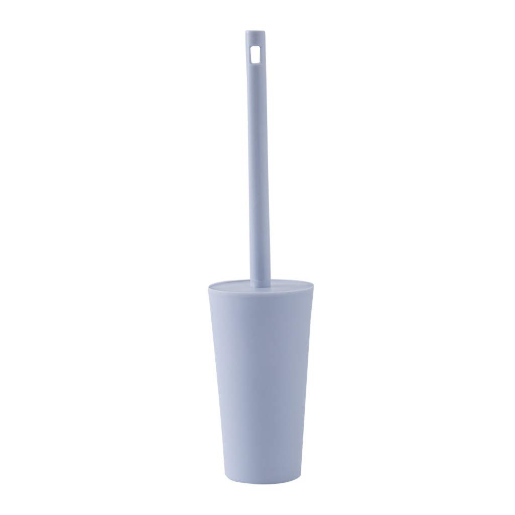 Toilet Bowl Brush and Holder, Covered Bathroom Toilet Brush, Bathroom Deep Cleaning Toilet Cleaner Scrubber Under Rim with Curved Bristle, Space Saving, Deep Cleaning Brush for Toilet (Blue)