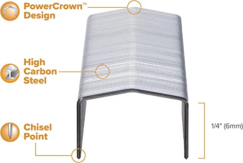 Bostitch B8 Staples 1/4 Inch PowerCrown Staples - Pack of 20,000 Staples