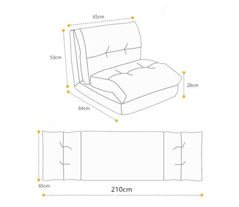 DOUBA Adjustable Floor Couch and Sofa for Living Room and Bedroom Foldable with Reclining Position Love Seat Couch