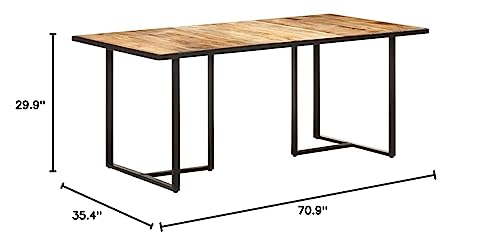 AJSEOYBS Large Dining Table,Industrial Rustic Kitchen Dining Room Table, Dinner Table for Kitchen, Living Room,Dining Table 70.9" Rough Mango Wood