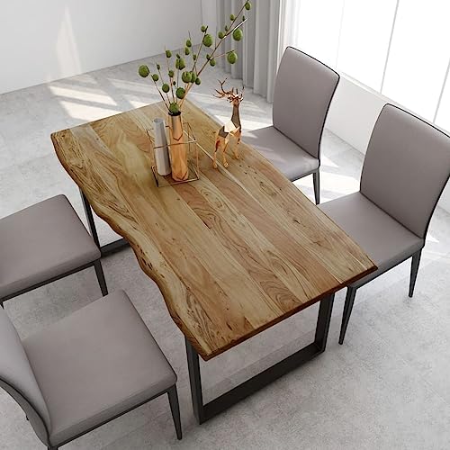 WHOPBXGAD Dining Table,Kitchen Tables, Wooden Dining Tables for Living Room, Dining Room, Bistro Tables,63"x31.5"x29.9" Solid Acacia Wood