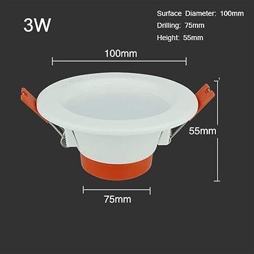 SANBDDLYY Indoor Panel Downlamp Anti-Dazzle Commercial Lighting Lamp Energy Saving Recessed Led Ceiling Downlight Spotlight Aluminum Round Lumination Fixture for Living Room Bathroom Kitche