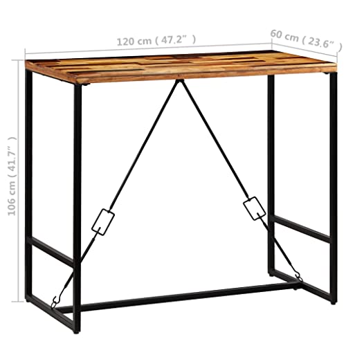 AJSEOYBS Dining Table Mid-Century Vintage Kitchen Table for Person for Dining Room Balcony Cafe Bar,Bar Table Solid Reclaimed Wood 47.2"x23.6"x41.7"