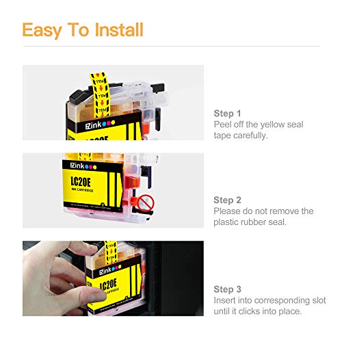 E-Z Ink (TM Compatible Ink Cartridge Replacement for Brother LC20E XXL for use with MFC-J985DW, MFC-J775DW, MFC-J5920DW, MFC-J985DWXL, MFC-J775DWXL(4 Black, 2 Cyan, 2 Magenta, 2 Yellow, 10 Pack)