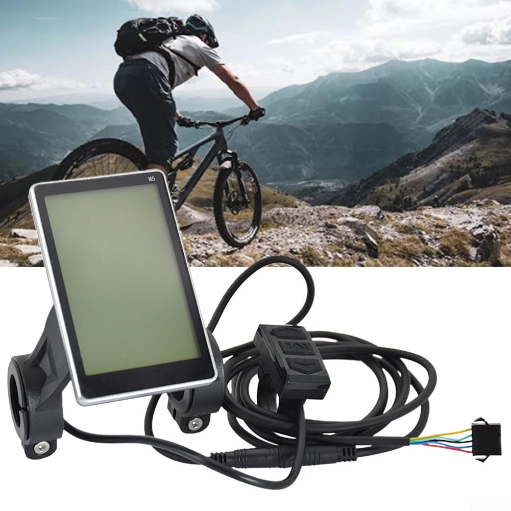 Electric Bike LCD Display, 5Pin E-Bike M5 Display Meter Control Panel, Electric Scooter Speedmeter with Control for Electric Bikes